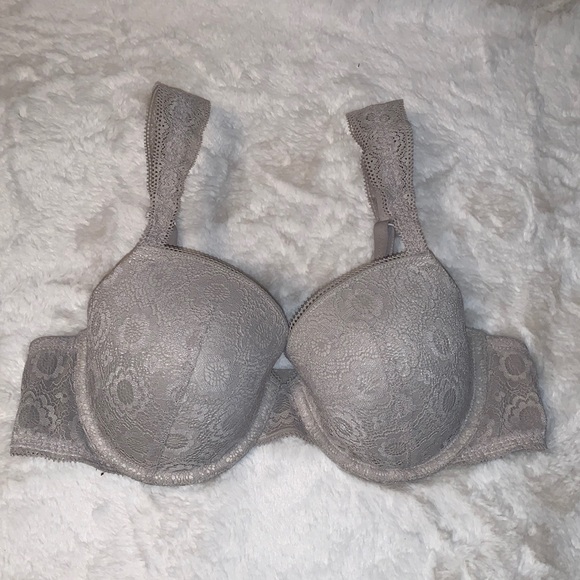 aerie | Intimates & Sleepwear | 36c Aerie Real Happy Demi Grey Lace Bra ...